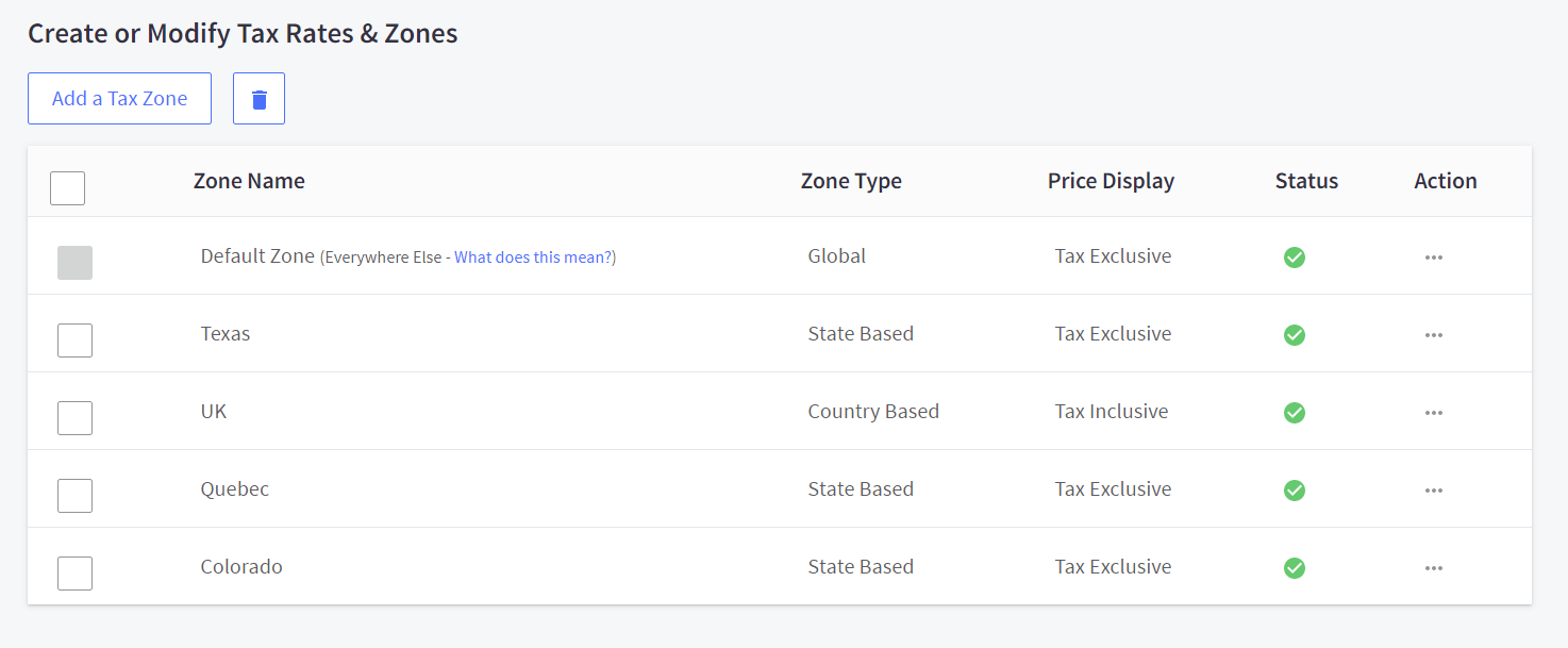 Basic Tax Setup